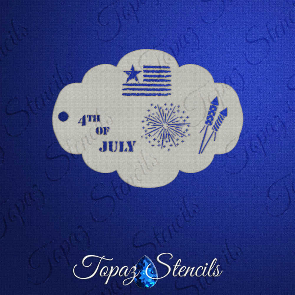 Topaz Stencil - 4th of July Elements | ClownAntics.com