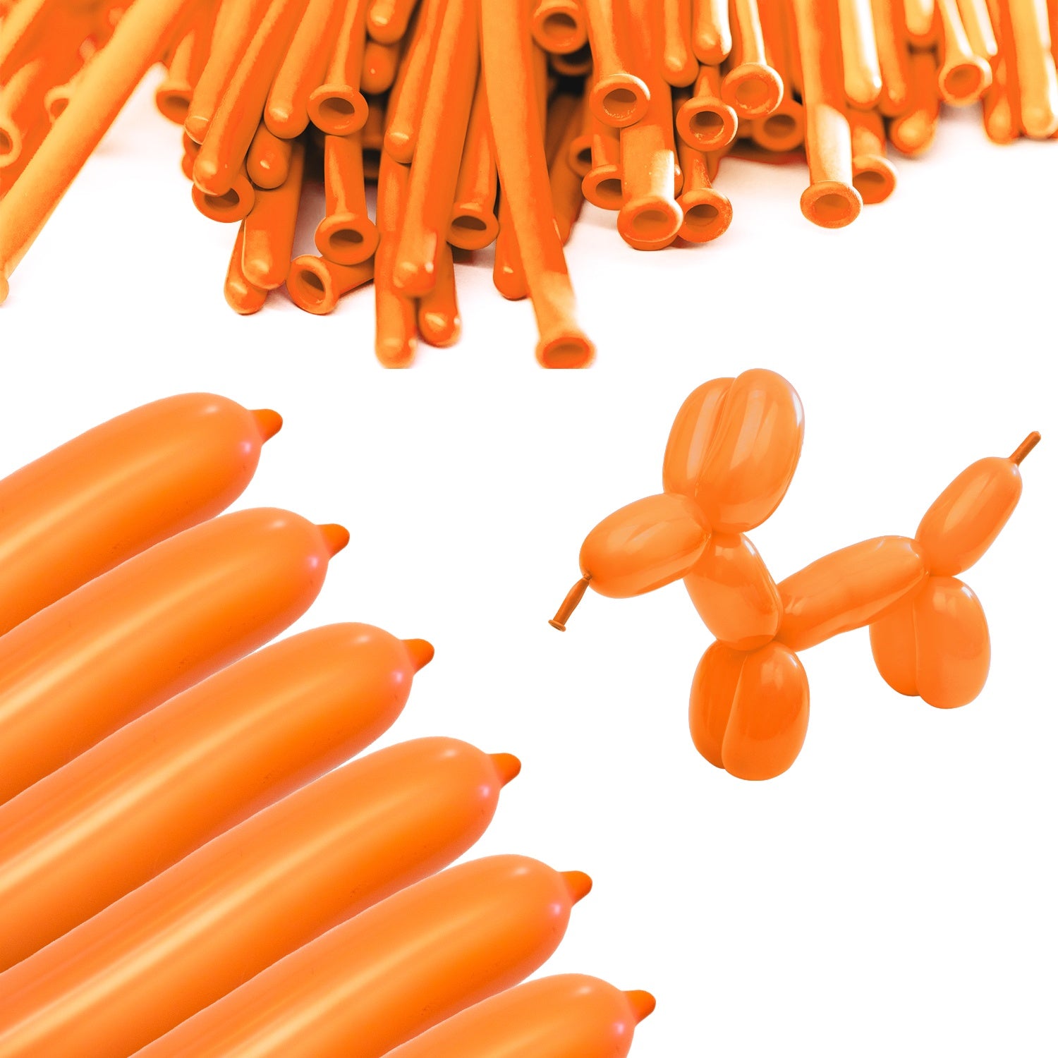 Clownatex 260 Balloons - Orange (100 pcs) | ClownAntics.com