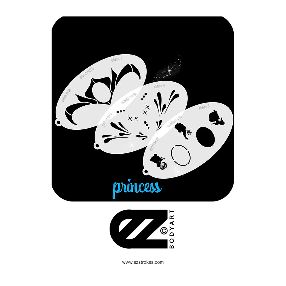 EZ Stencils by Susy Amaro - Princess Stencil Set (3 pcs) | ClownAntics.com