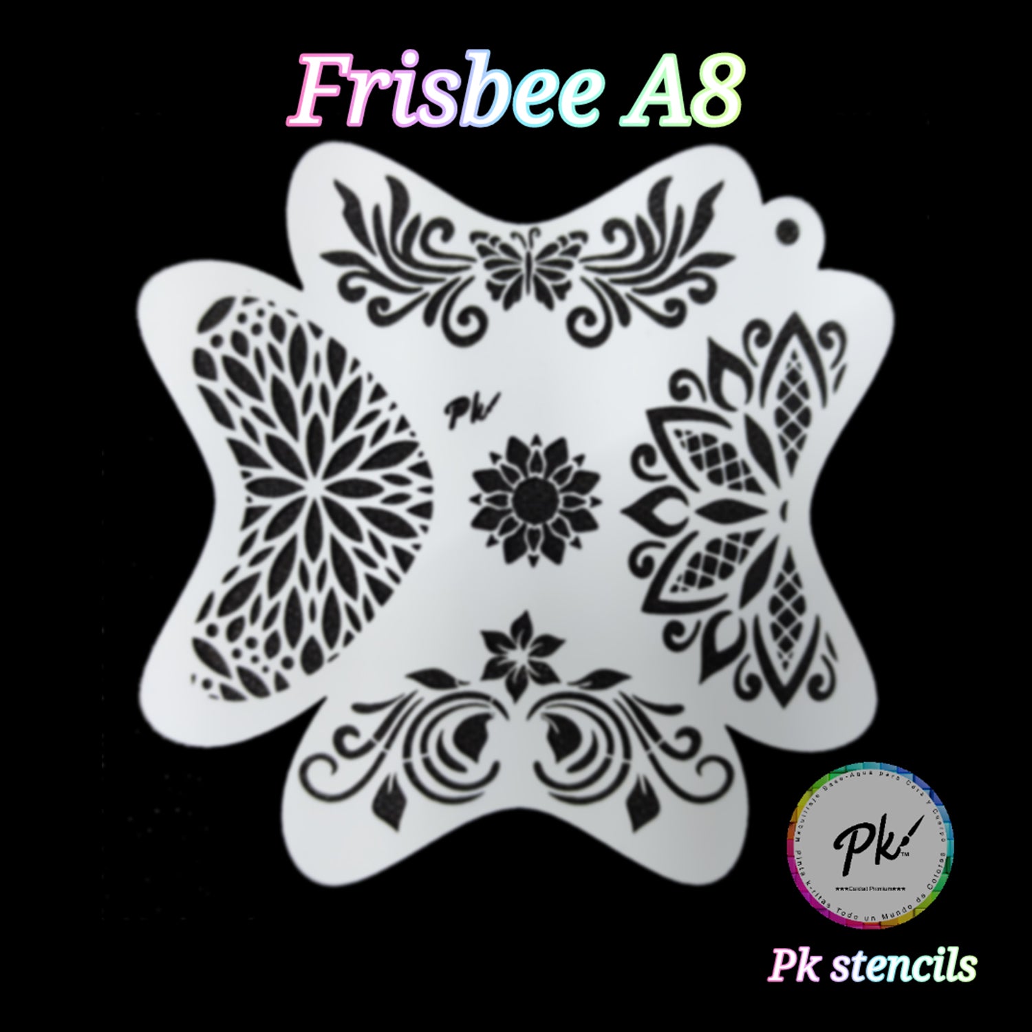 PK Frisbee Stencils - A8 - Whimsical Crowns | ClownAntics.com