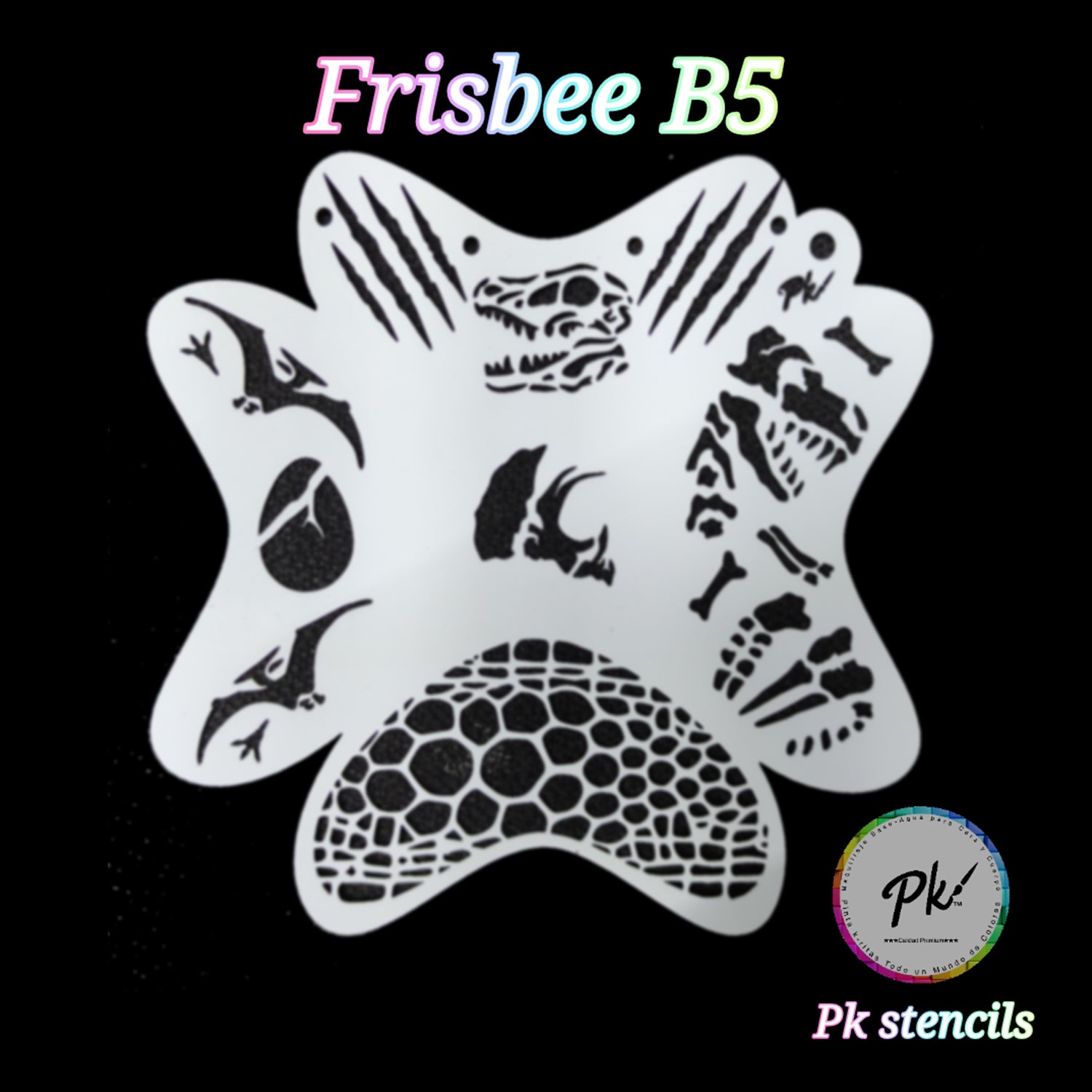 PK Frisbee Stencils - B5 - Dinosaurs | ClownAntics.com