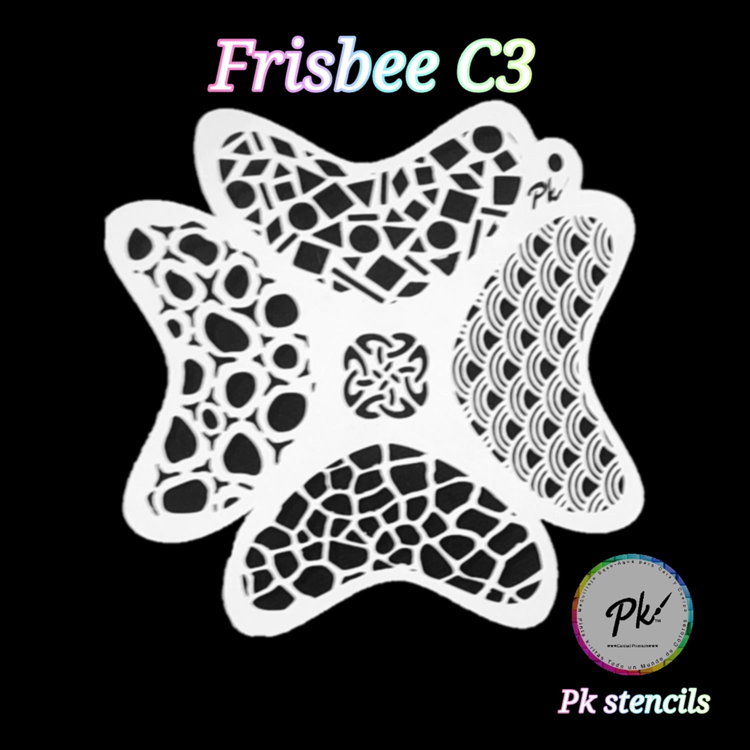 PK Frisbee Stencils - C3 - Fun Patterns | ClownAntics.com