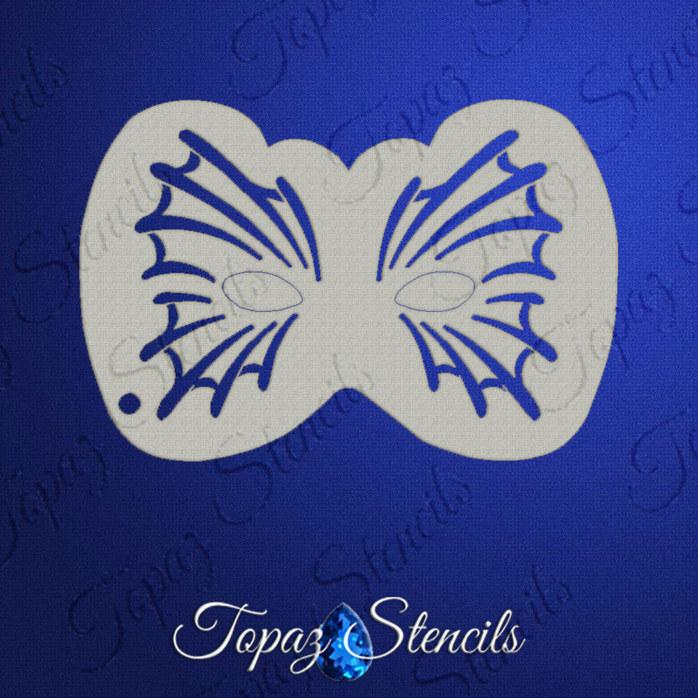 Topaz Face Painting Stencil - Spiderweb Flutter Eyes | ClownAntics.com